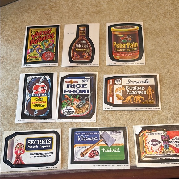 Topps | Games | 979 Topps Vintage Chewing Gum Parody Sticker Set ...
